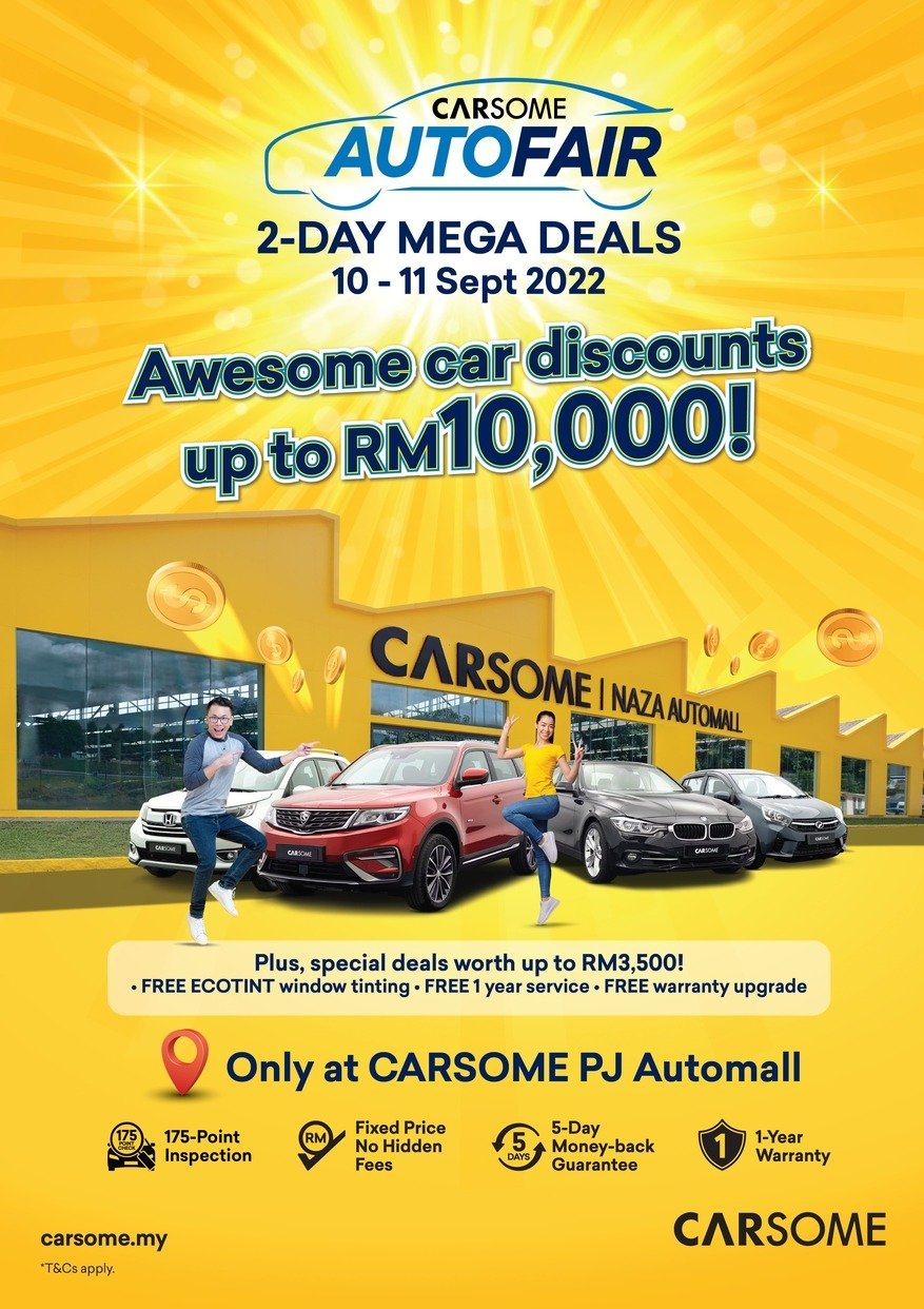 CARSOME Autofair | 10 & 11 September: Up to RM10,000 Car Discount at ...